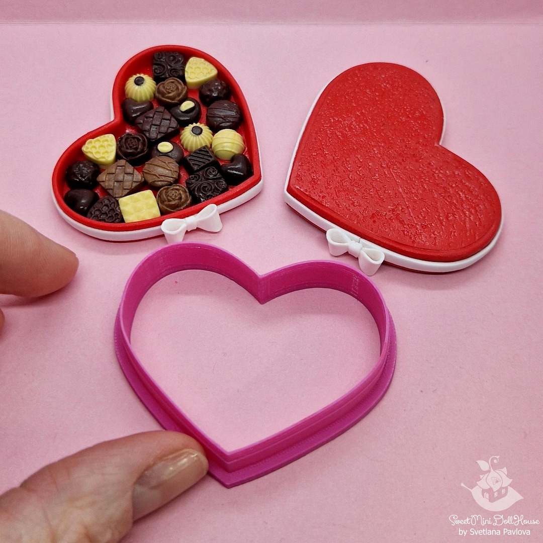 Heart Cutter: 3D Printed PLA Plastic, Miniature Food Mold (option 38-53 ...