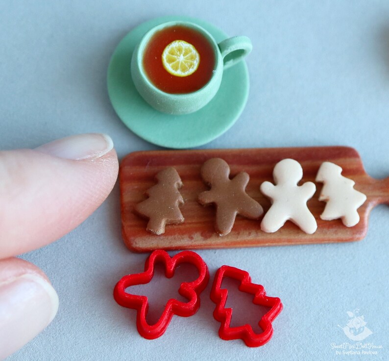 Miniature Gingerbread Man and Christmas Tree Cutters, 1:12 Scale - Etsy