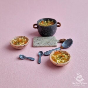Miniature Soup Set. Scale 1:12. Handmade, Polymer Clay. Dollhouse ...