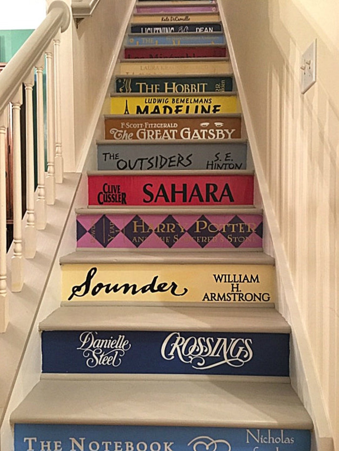 Two or More Book Stair Decals Lettering for DIY Book Steps. - Etsy