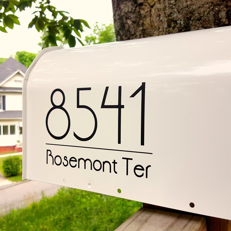 Address Decals Modern Mailbox Decals 2 Sets of Customized | Etsy