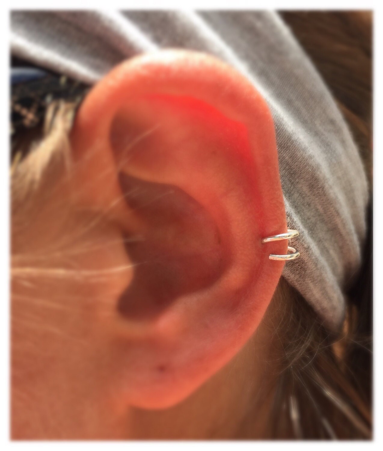 Double Helix Coil Earring in Silver Gold or Rose Gold Rook - Etsy