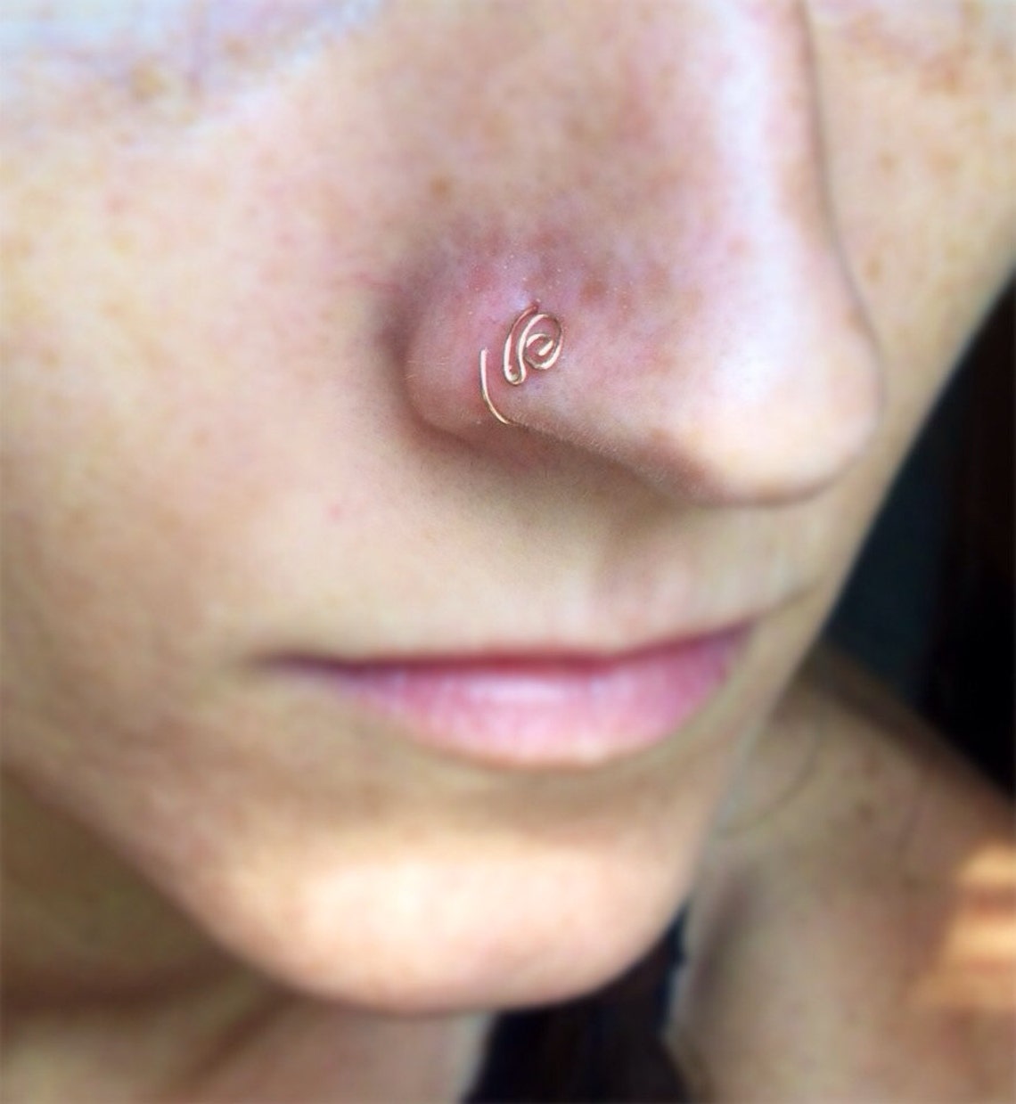Paisley Double Hoop Nose Ring Thin Nose Ring Gold Nose Ring - Etsy
