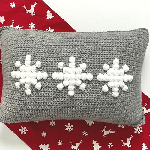 Christmas Crochet Pillow Pattern Snowflake Pillow Crochet DIY - Etsy