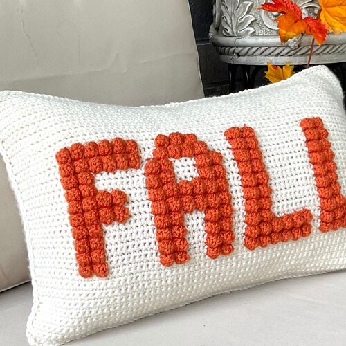 FALL Crochet Pillow Pattern Crochet Pillow DIY Farmhouse Home - Etsy