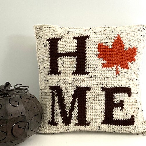 Autumn Crochet Pillow Pattern Crochet Pillow Fall Word - Etsy