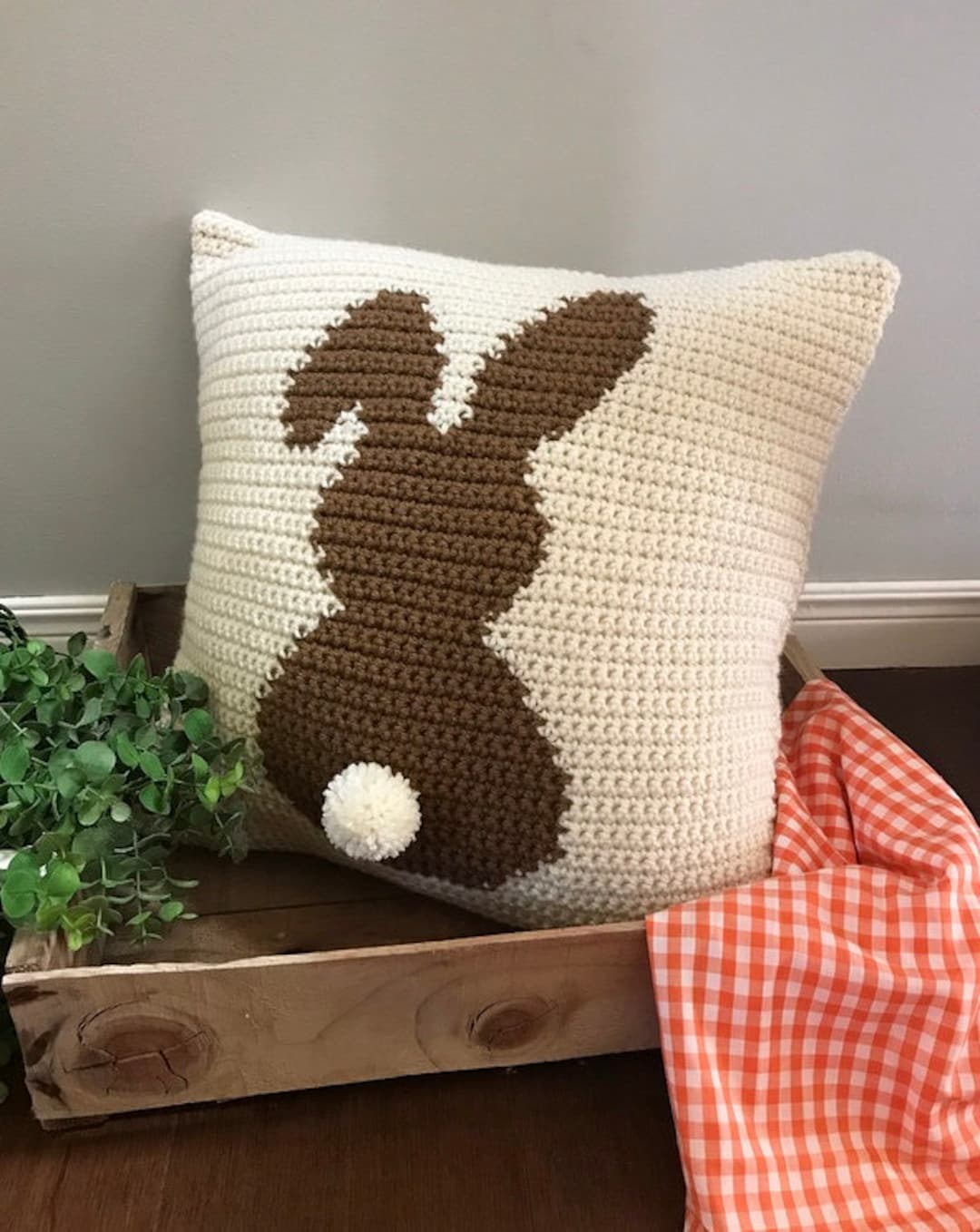 Crochet Pattern Bunny Pillow Crochet Pillow Crochet DIY Decoration ...
