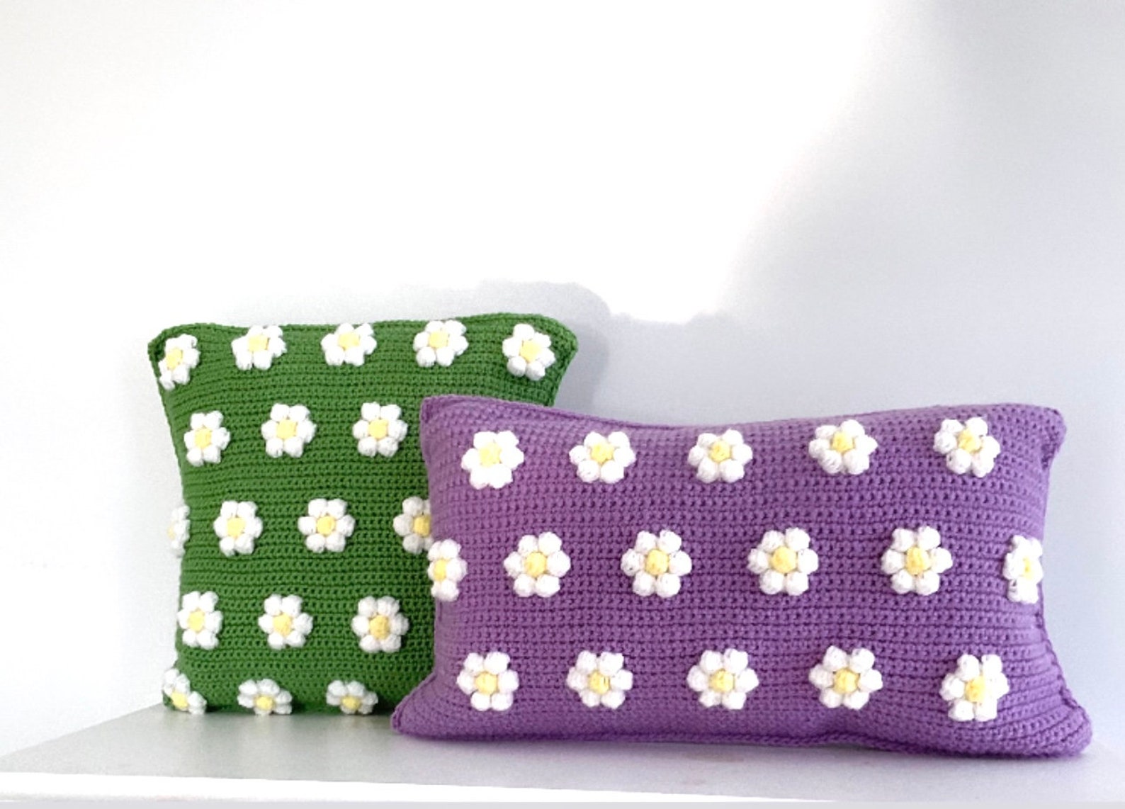 Crochet Pattern Crochet Pillow Daisy Boho Style Danish Pastel | Etsy