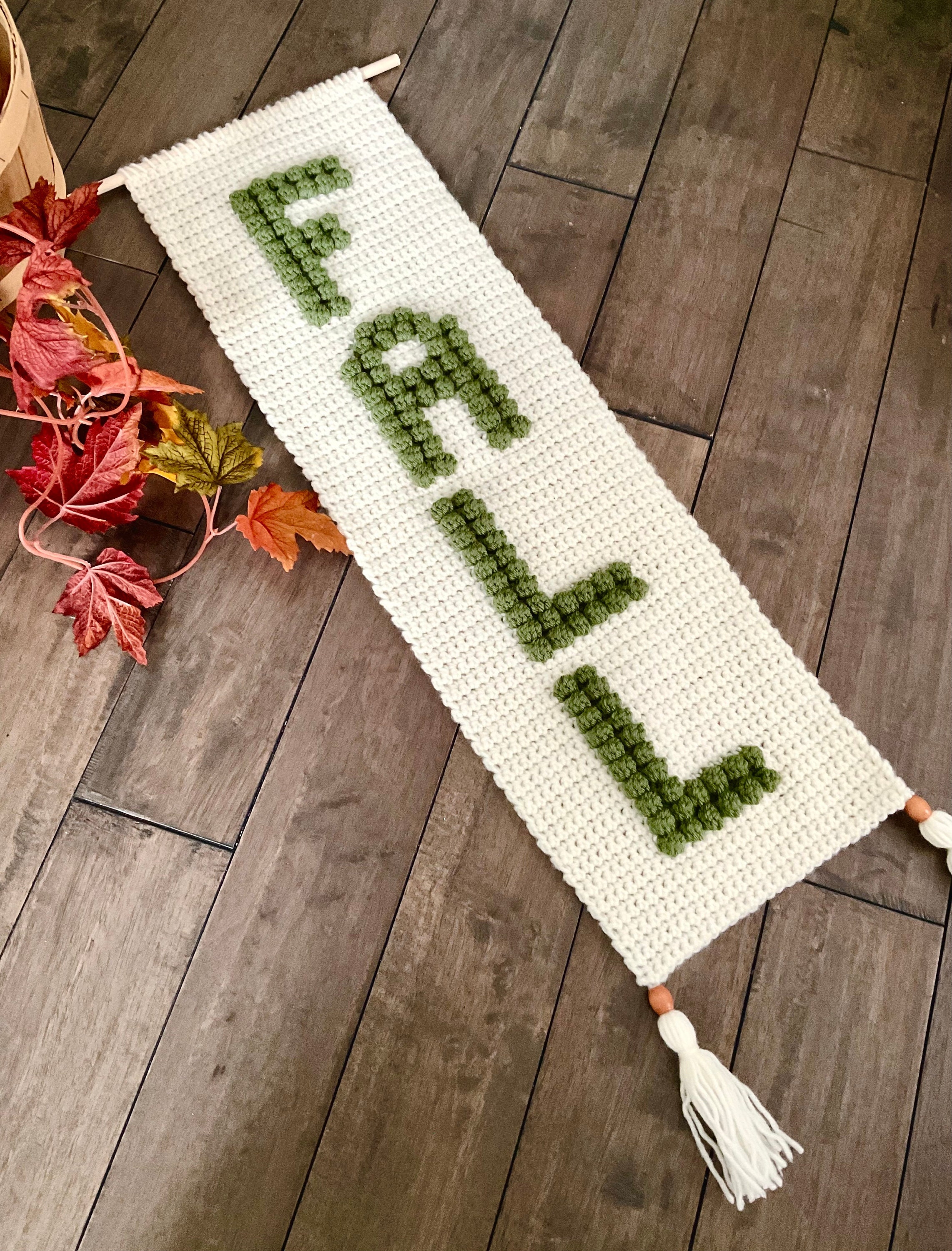 FALL Crochet Pattern Wall Hanging Crochet Fall Word DIY Farmhouse Home ...