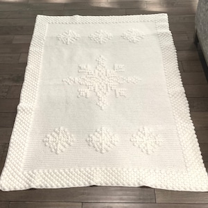 Christmas Crochet Blanket Pattern Snowflake Let It Snow Winter Crochet ...
