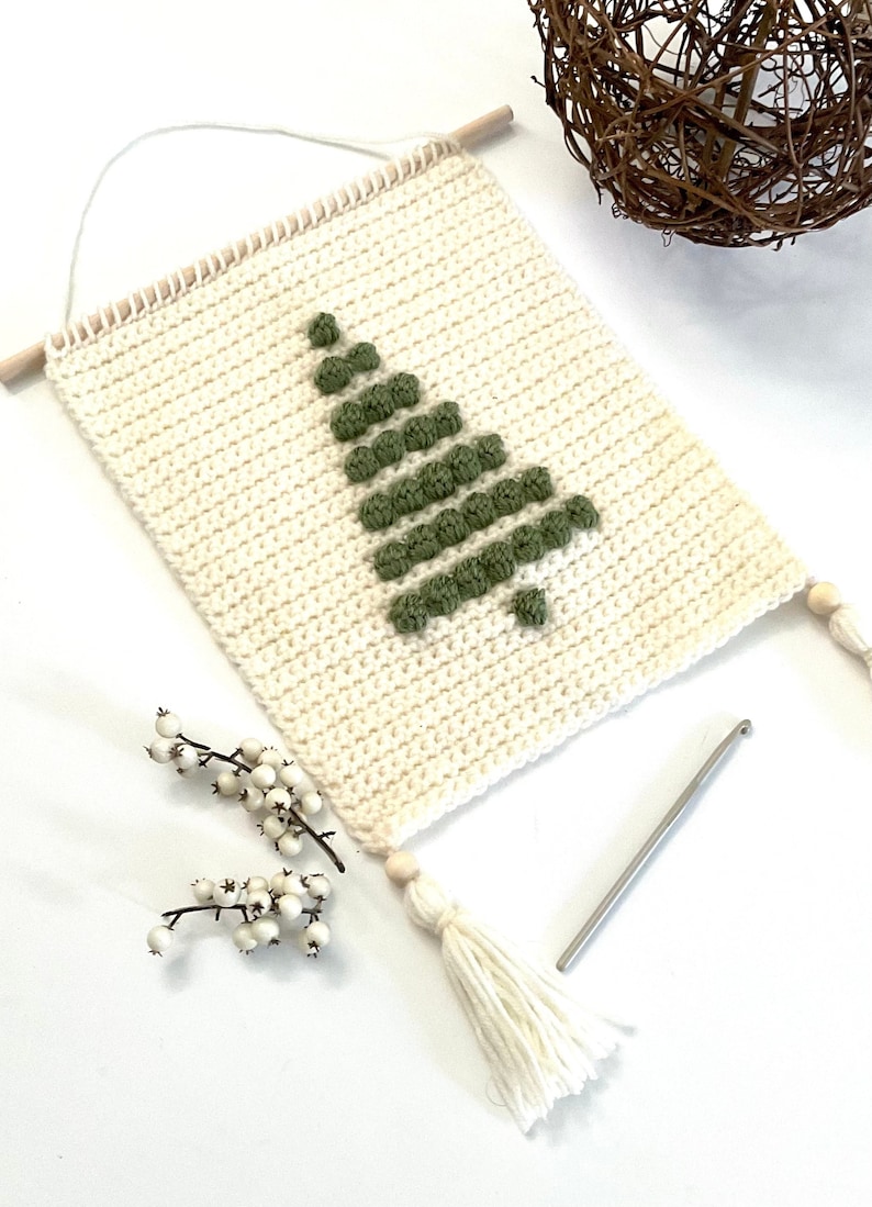Christmas Crochet Pattern Tree Wall Hanging Minimalist - Etsy