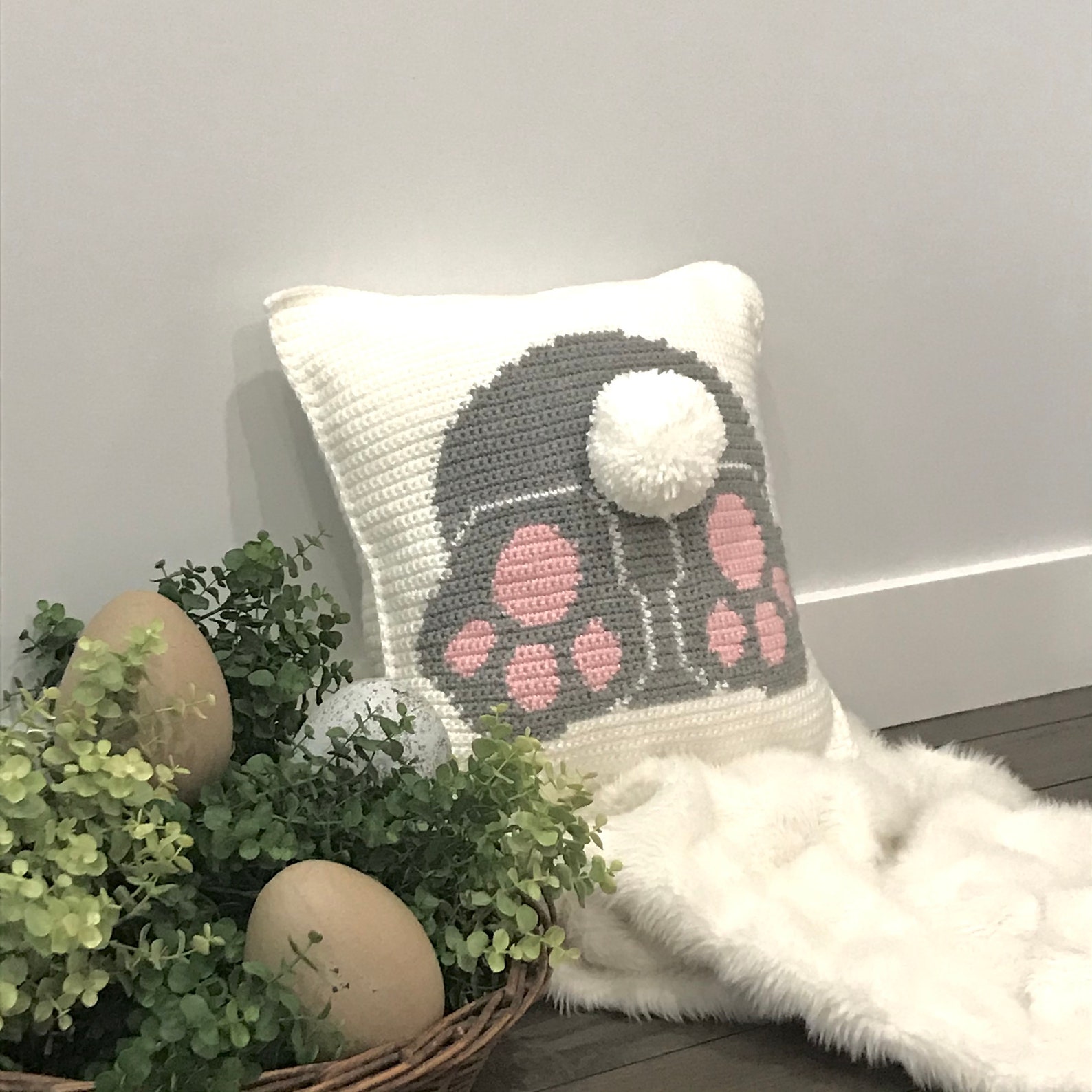 Crochet Pattern Bunny Pillow Crochet DIY Farmhouse Style Home Decor ...