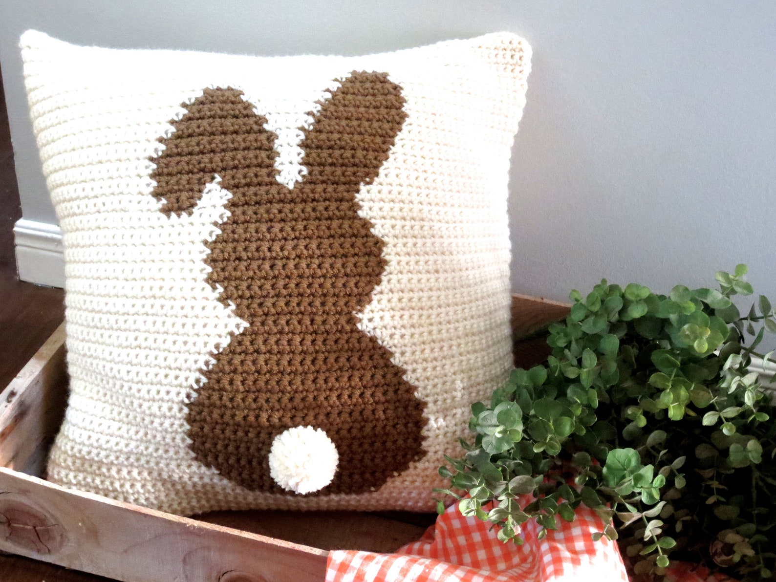 Crochet Pattern Bunny Pillow Crochet Pillow Crochet DIY Decoration ...