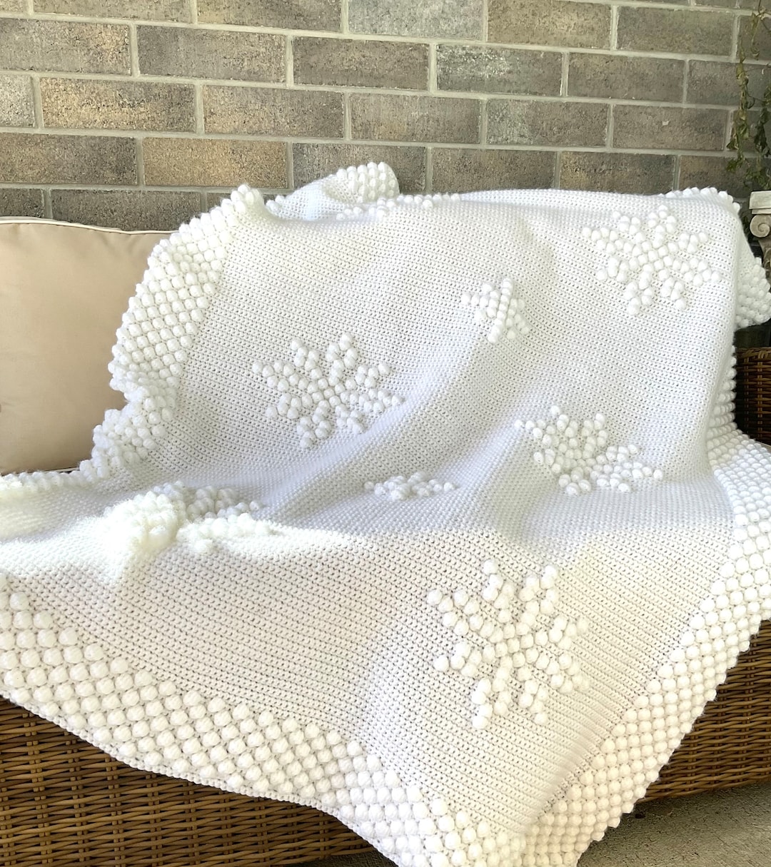 Christmas Crochet Blanket Pattern Snowflakes Let It Snow Winter Crochet ...