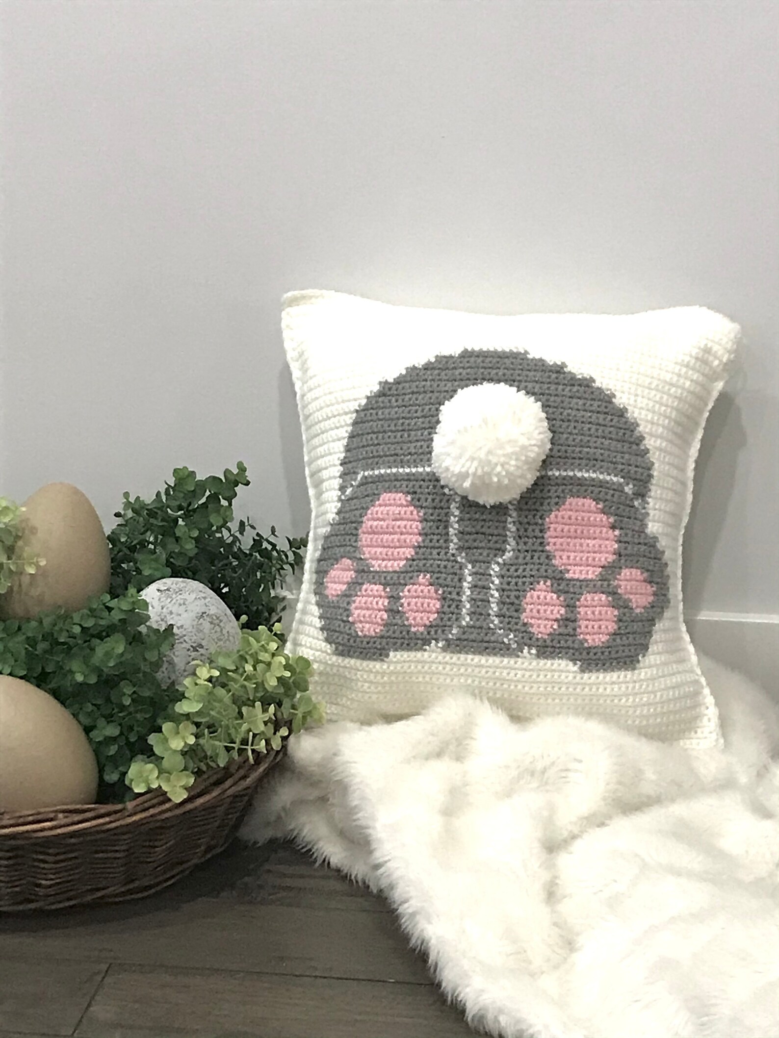 Crochet Pattern Bunny Pillow Crochet DIY Farmhouse Style Home Decor ...