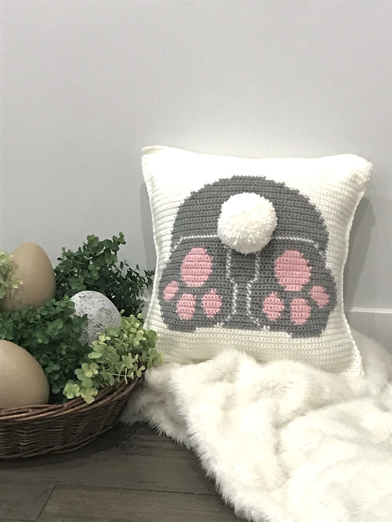 Crochet Pattern Bunny Pillow Crochet DIY Farmhouse Style Home Decor ...