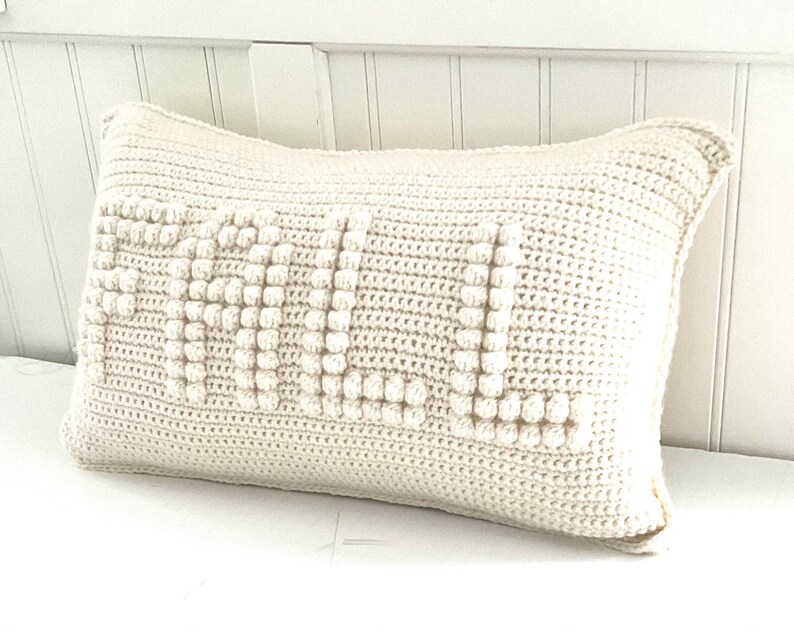 FALL Crochet Pillow Pattern Crochet Pillow Fall Word Halloween Crochet ...