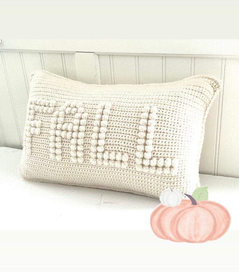 FALL Crochet Pillow Pattern Crochet Pillow Fall Word Halloween - Etsy