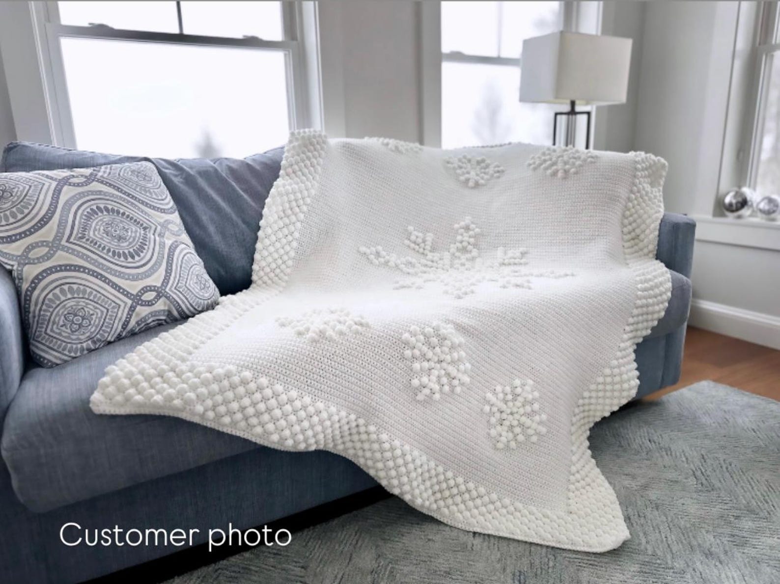 Christmas Crochet Blanket Pattern Snowflake Let It Snow Winter Crochet ...