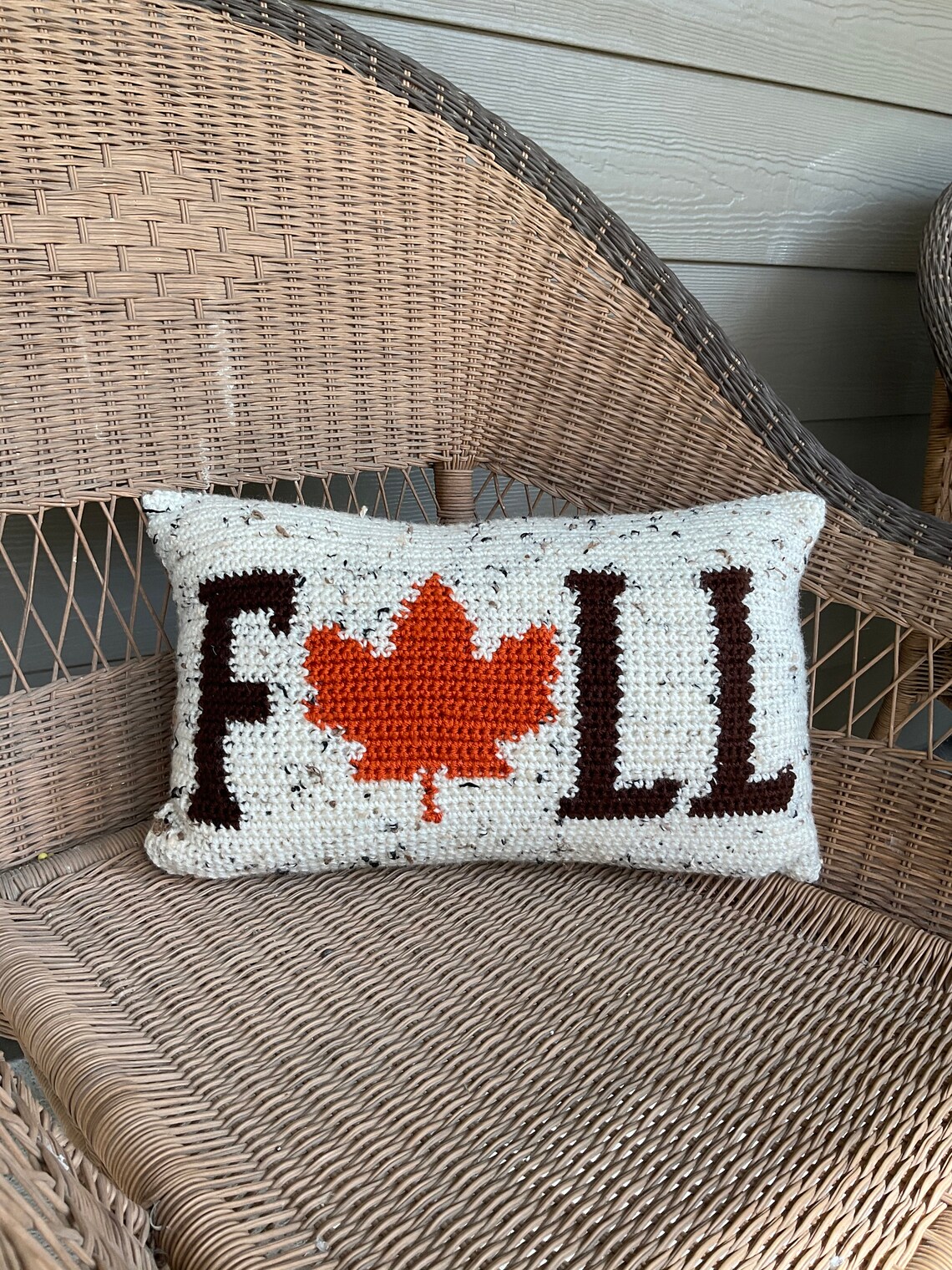 FALL Crochet Pillow Pattern Crochet Pillow Fall Word DIY Farmhouse Home ...