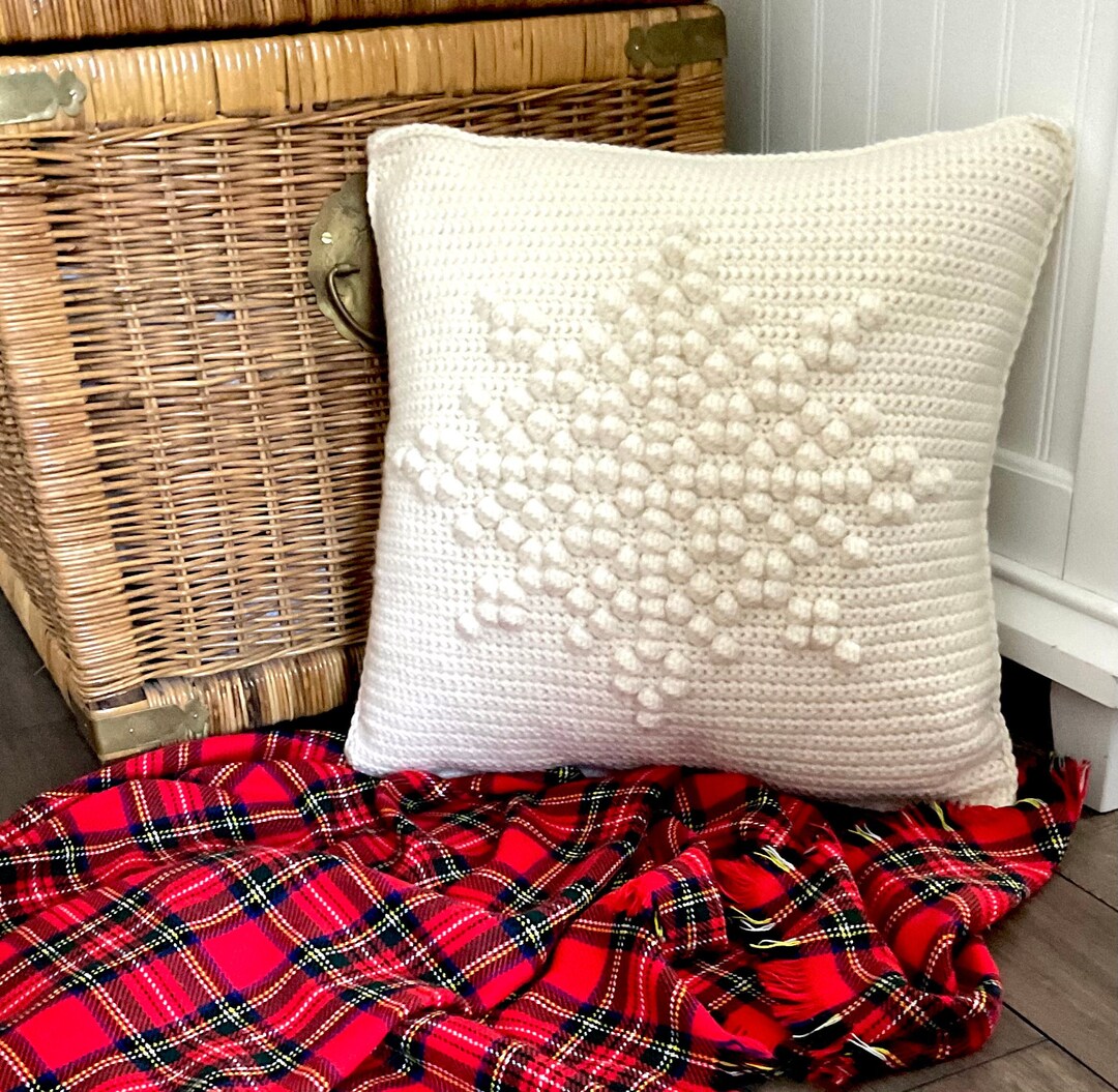 Christmas Crochet Pillow Pattern Snowflake Crochet Pillow DIY - Etsy