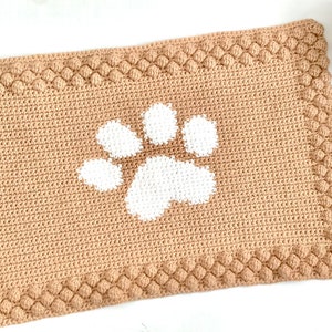 Paw Print Crochet Pattern Dog Mat for Food Cat Mat Pet Mat Crochet DIY ...
