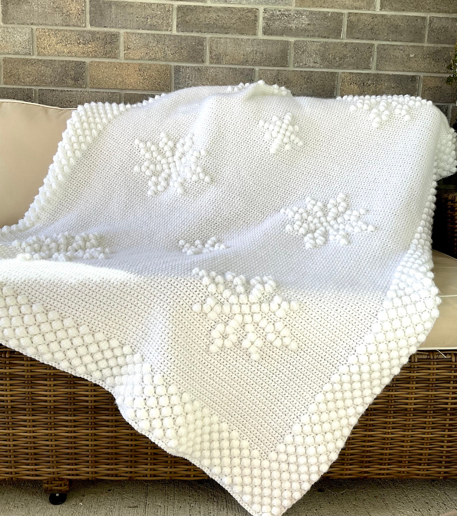 Christmas Crochet Blanket Pattern Snowflakes Let It Snow Winter Crochet ...