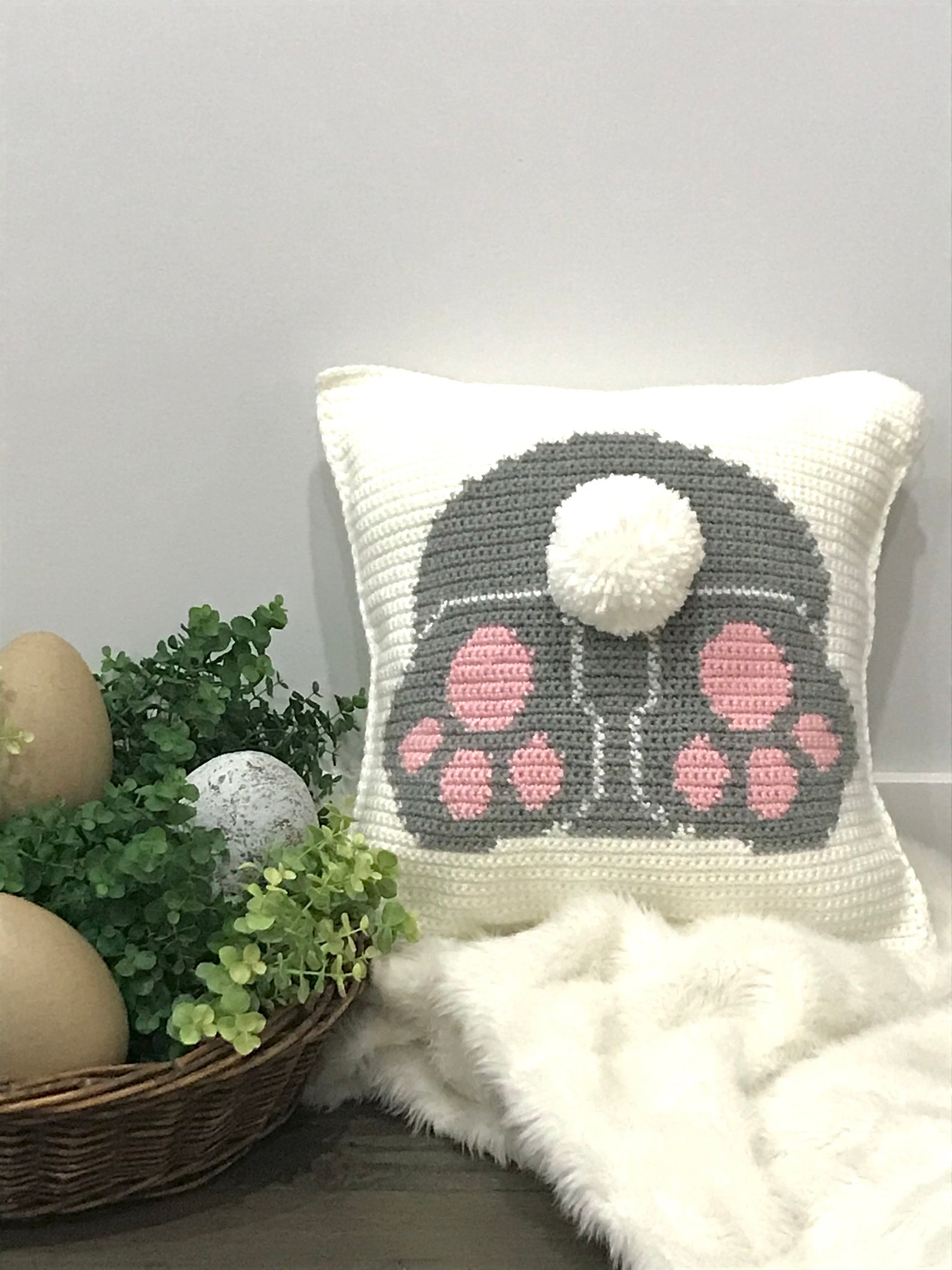 Crochet Pattern Bunny Pillow Crochet DIY Farmhouse Style Home | Etsy