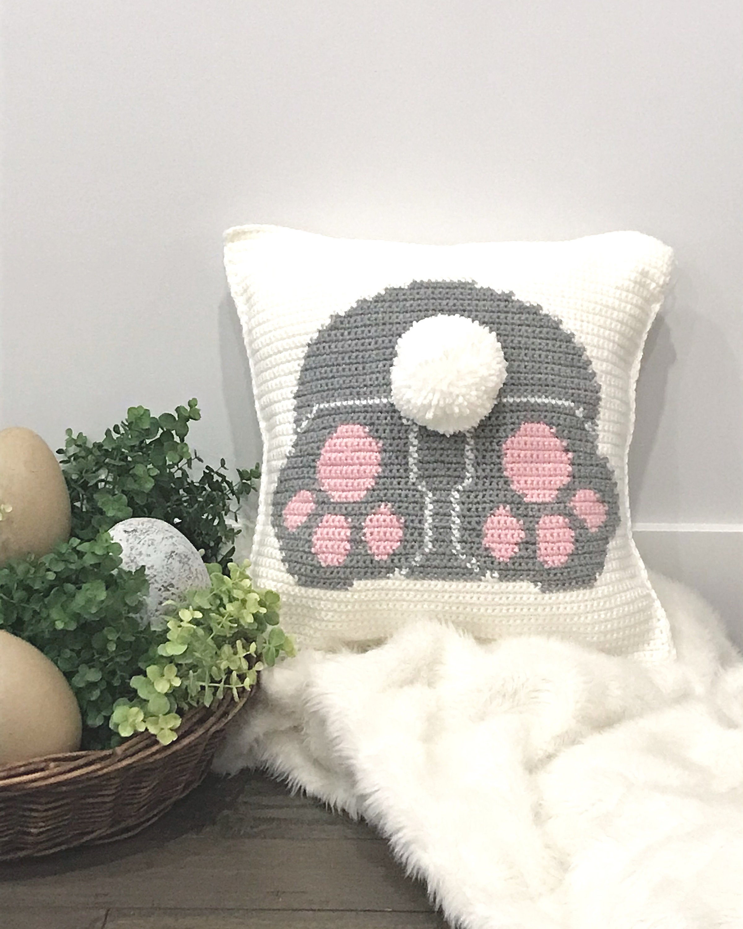 Crochet Pattern Bunny Pillow Crochet DIY Farmhouse Style Home Decor ...