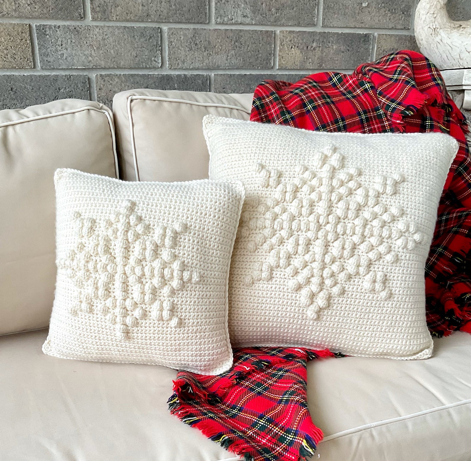 Christmas Crochet Pillow Pattern Snowflake Crochet Pillow DIY - Etsy