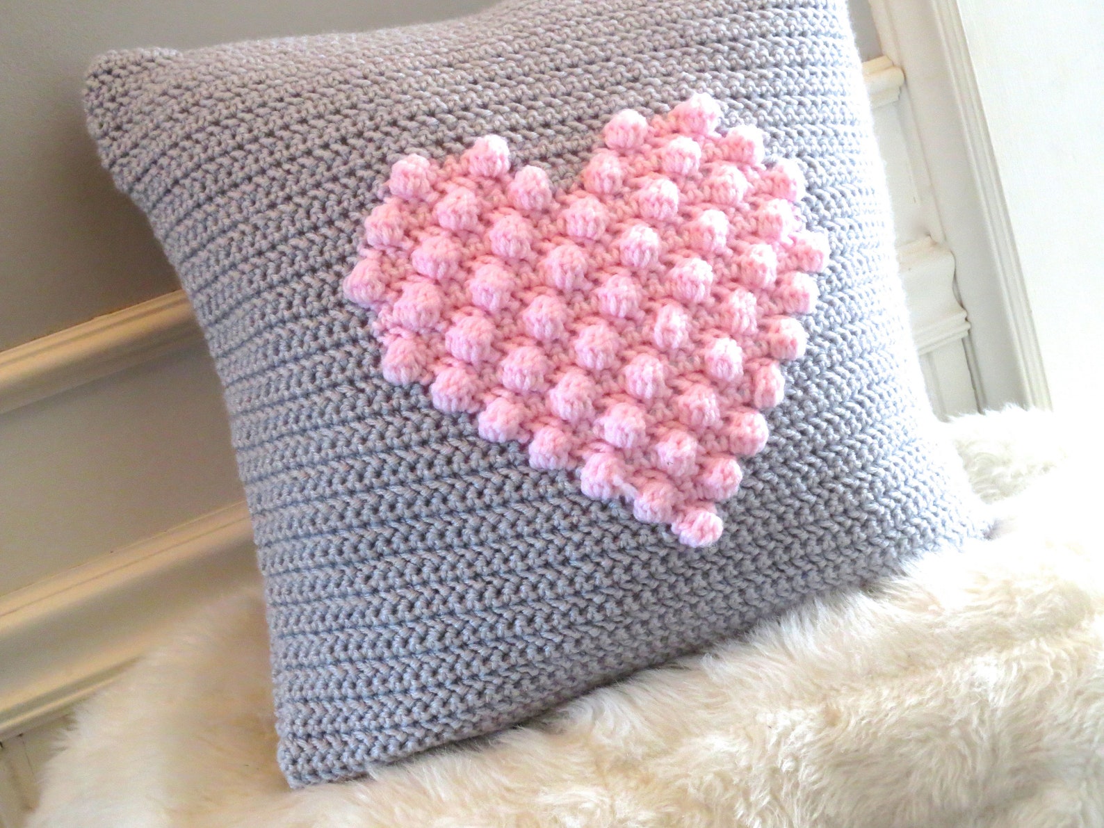 Crochet Pattern Heart Pillow Crochet Pillow Crochet DIY | Etsy