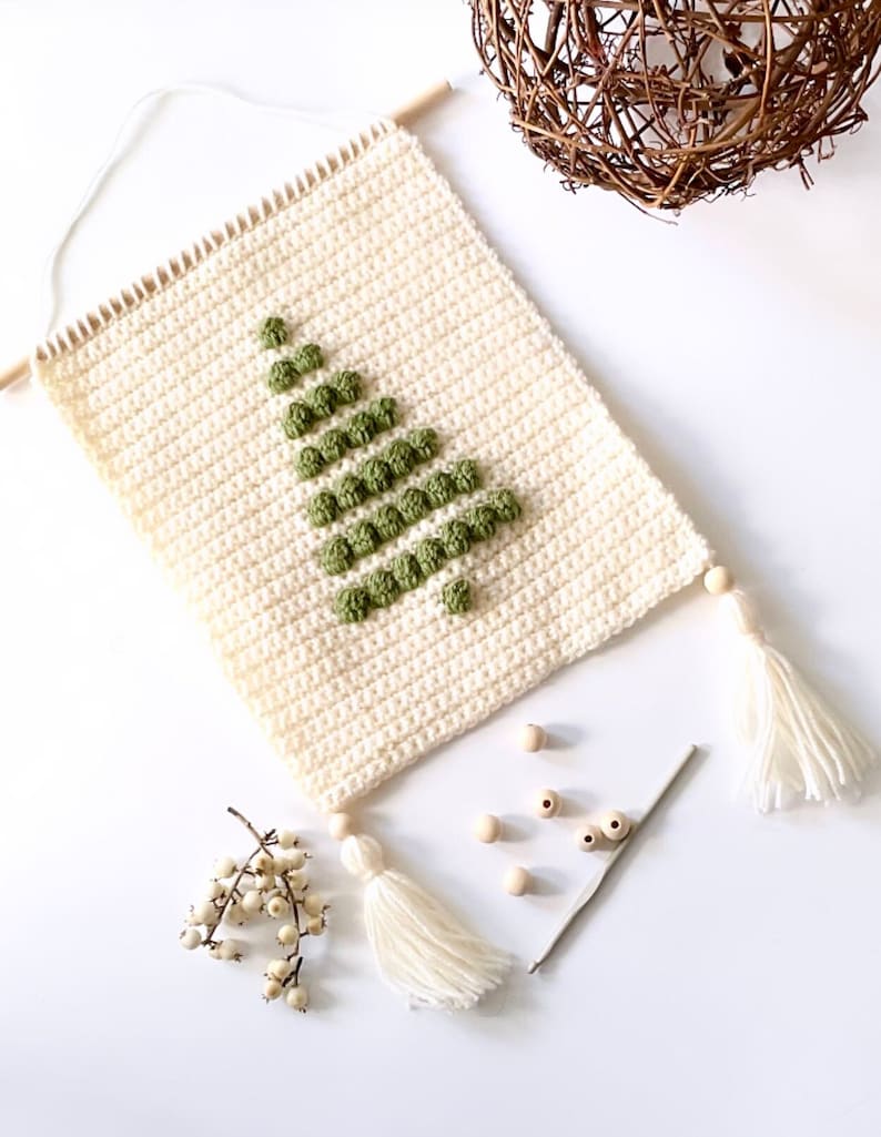 Christmas Crochet Pattern Tree Wall Hanging Minimalist - Etsy