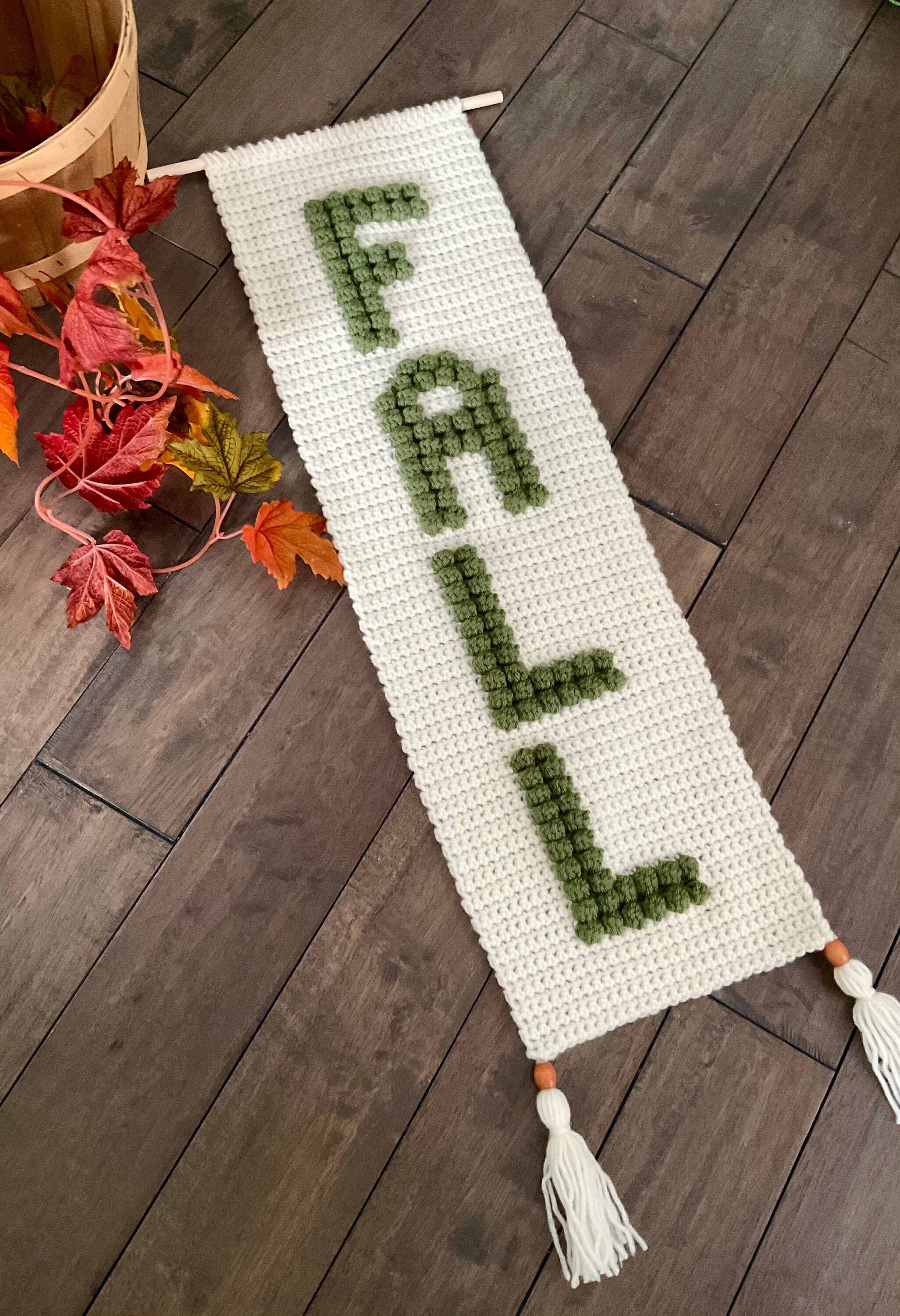 FALL Crochet Pattern Wall Hanging Crochet Fall Word DIY Farmhouse Home ...