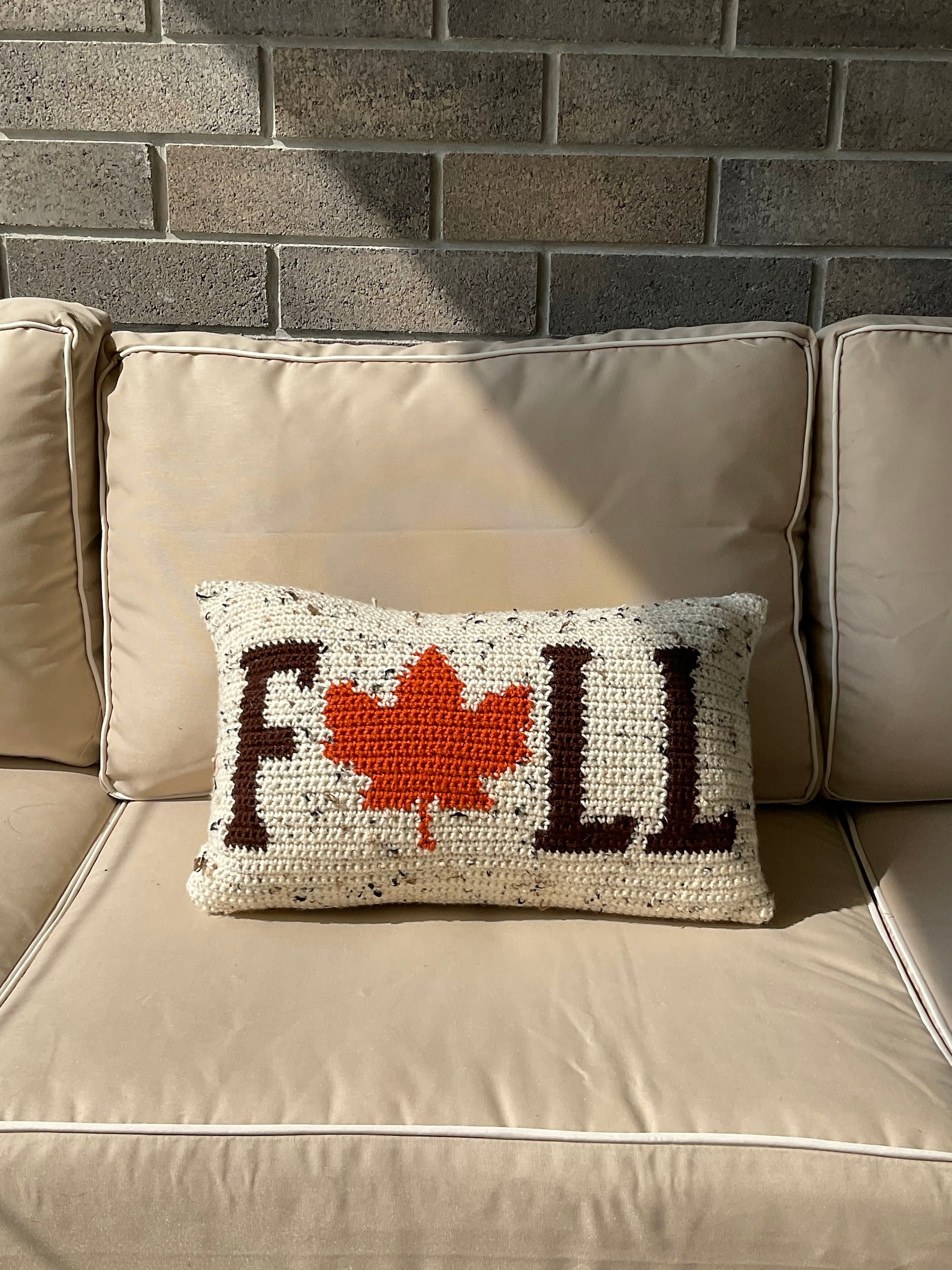 FALL Crochet Pillow Pattern Crochet Pillow Fall Word DIY Farmhouse Home ...