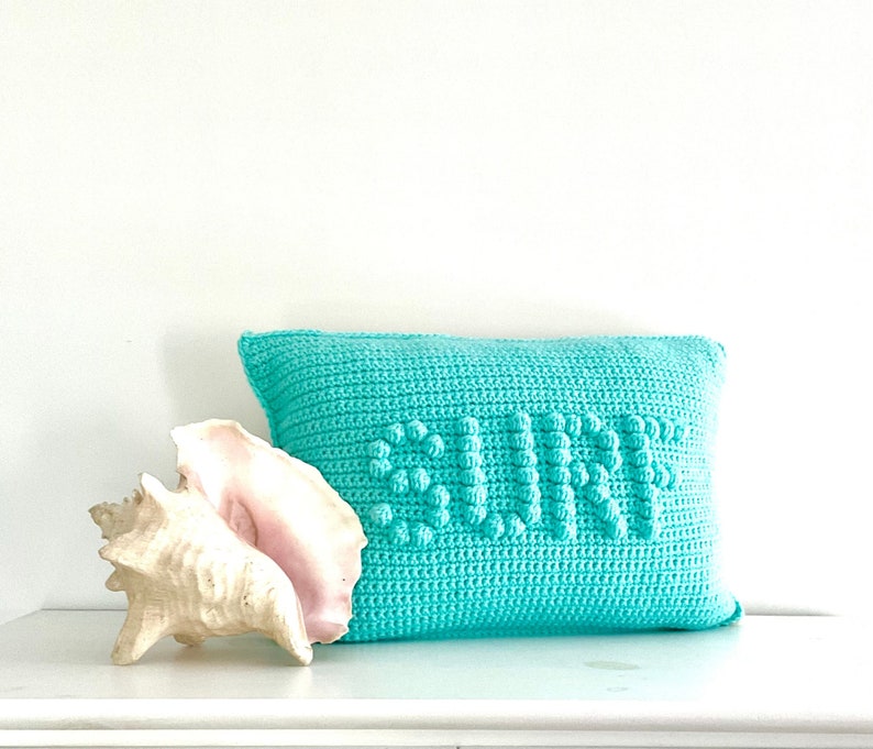 Crochet Pillow Pattern SURF Crochet Cushion Boho Nautical Beach DIY ...