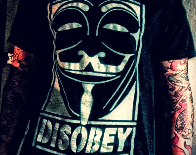 Anonymous Disobey V for Vendetta T Shirt Black. All Sizes - Etsy