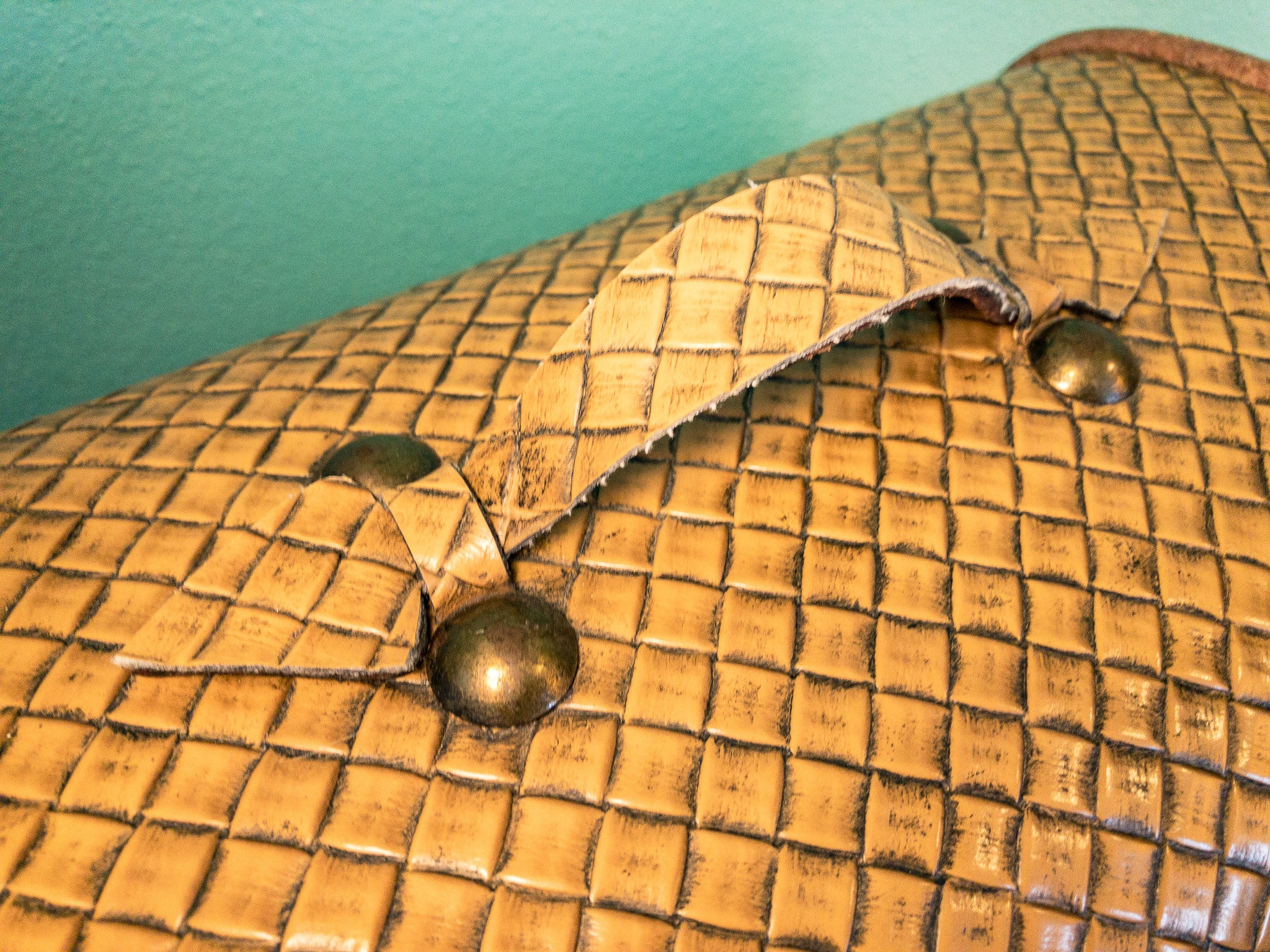 Vintage Asian Oriental Style Leather Storage Chest With Domed Top ...