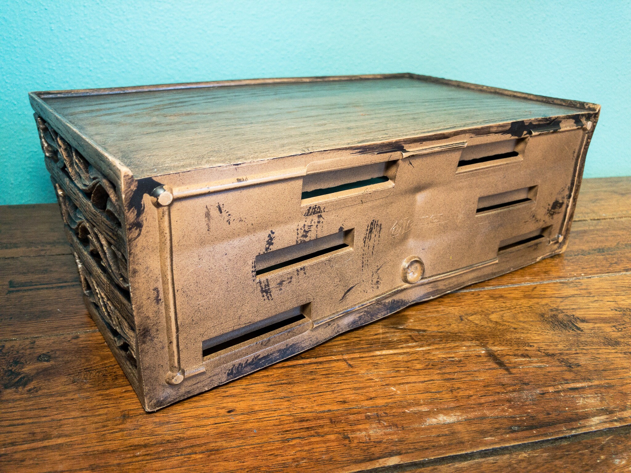 Vintage Lerner Faux Carved Wood Desk Organizer, Desk Storage Caddy With ...