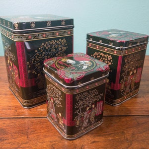 Vintage Asian Oriental Nested Metal Murchie's Tea Tins, Set of ...