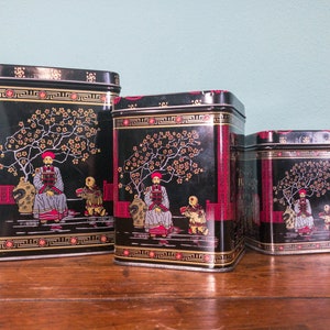 Vintage Asian Oriental Nested Metal Murchie's Tea Tins, Set of ...