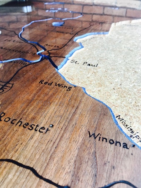 Engraved Map Table - Etsy