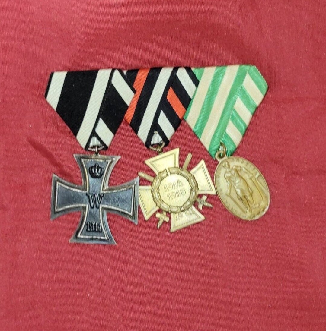 German WWI Medal Set - Iron Cross- Honor Cross- Saxony Chamber of ...
