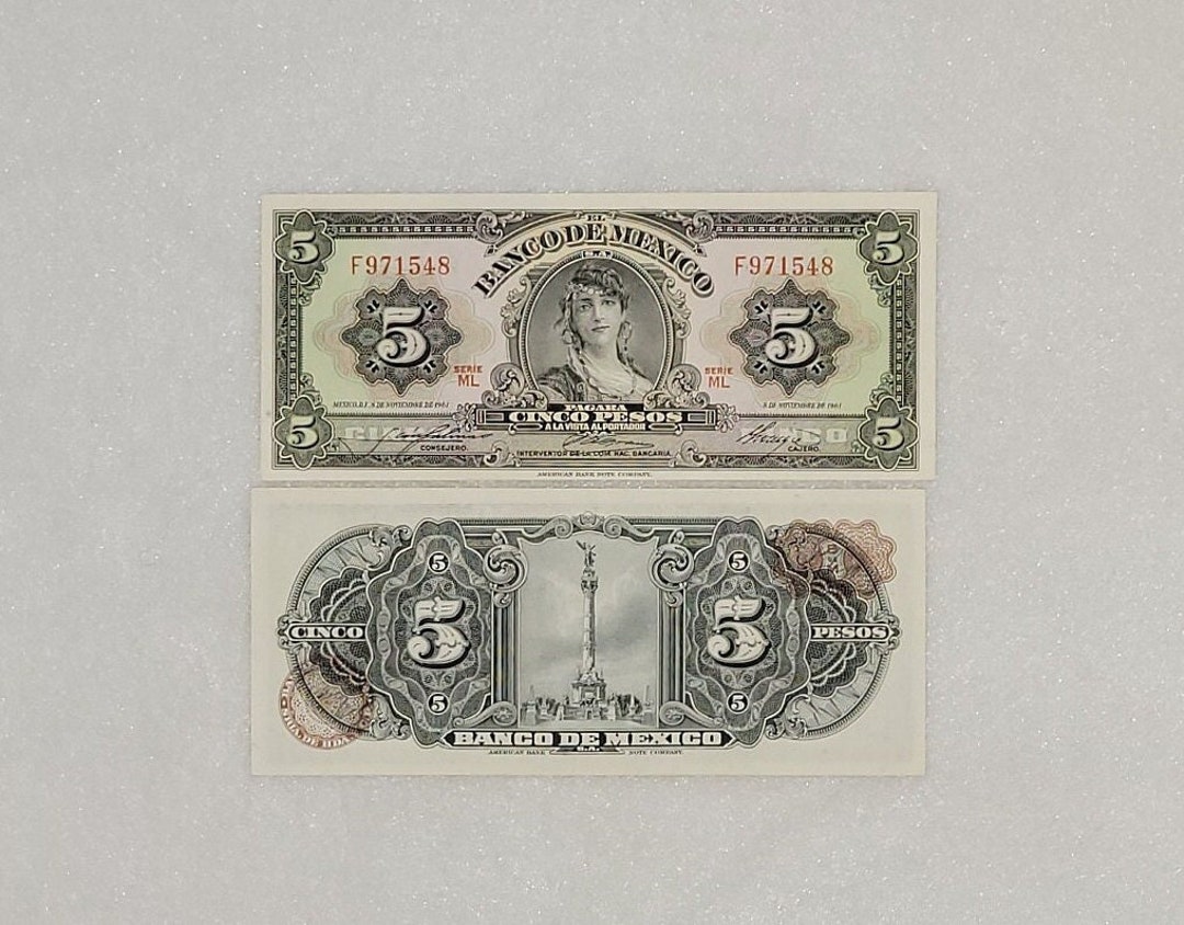 Mexico 5 Peso Note Gypsy 1961 Crisp UNC - Etsy