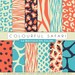 Coral and Turquoise Animal prints digital paper. Safari | Etsy