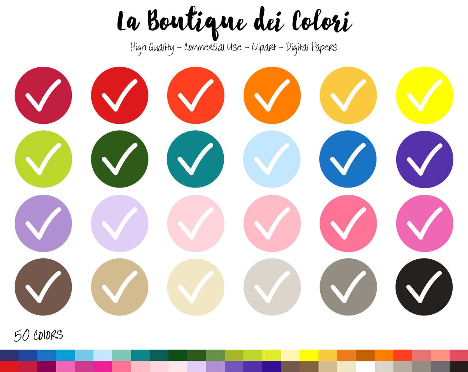 50 Check Mark Clipart Tick Mark Digital Illustrations PNG - Etsy UK