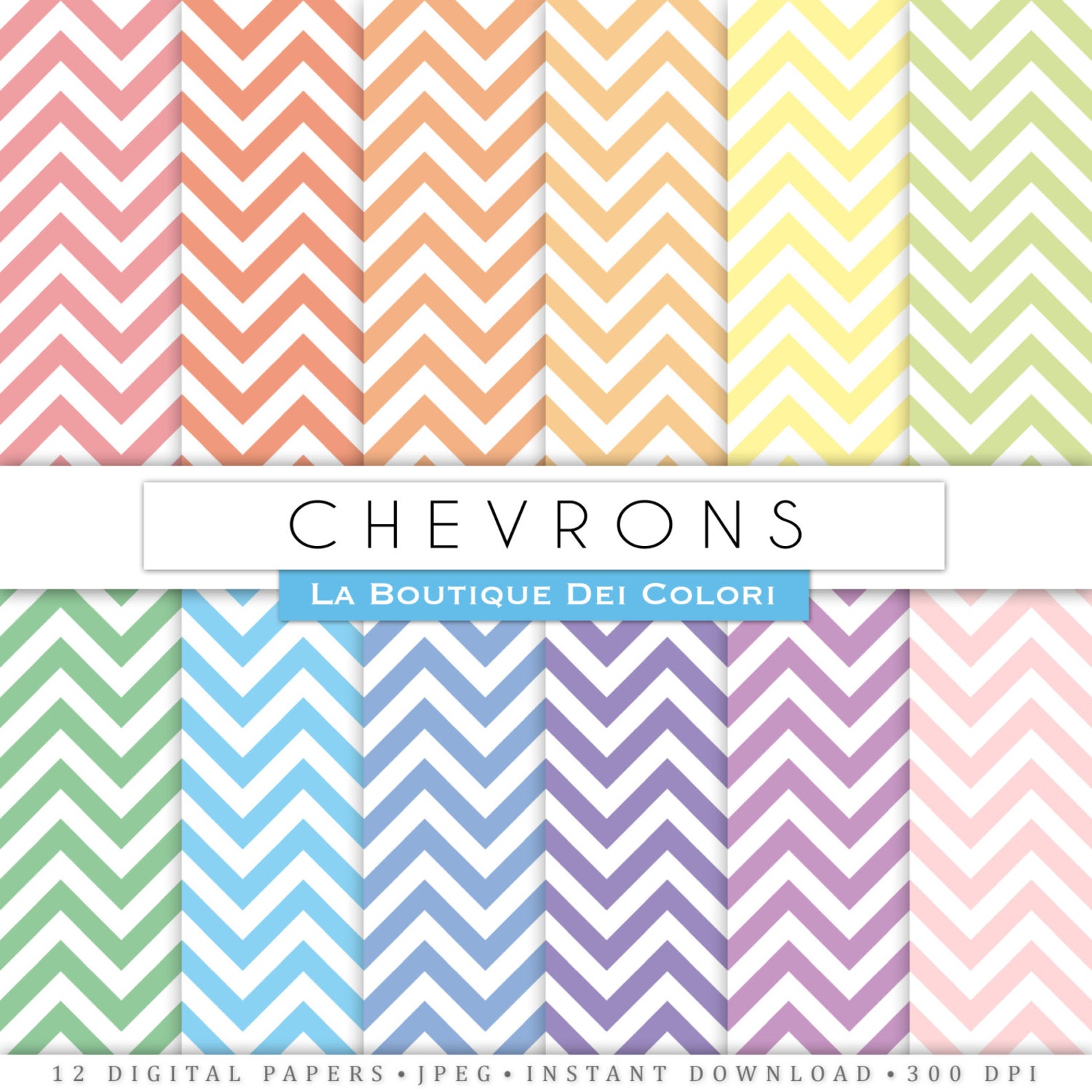 Chevron Digital Paper Pastel Chevron Digital Papers. Chevron - Etsy