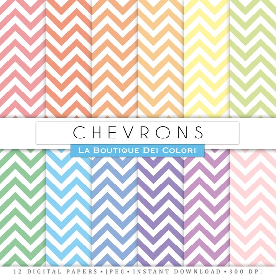 Chevron digital paper, Pastel Chevron digital papers. Chevron patterns ...