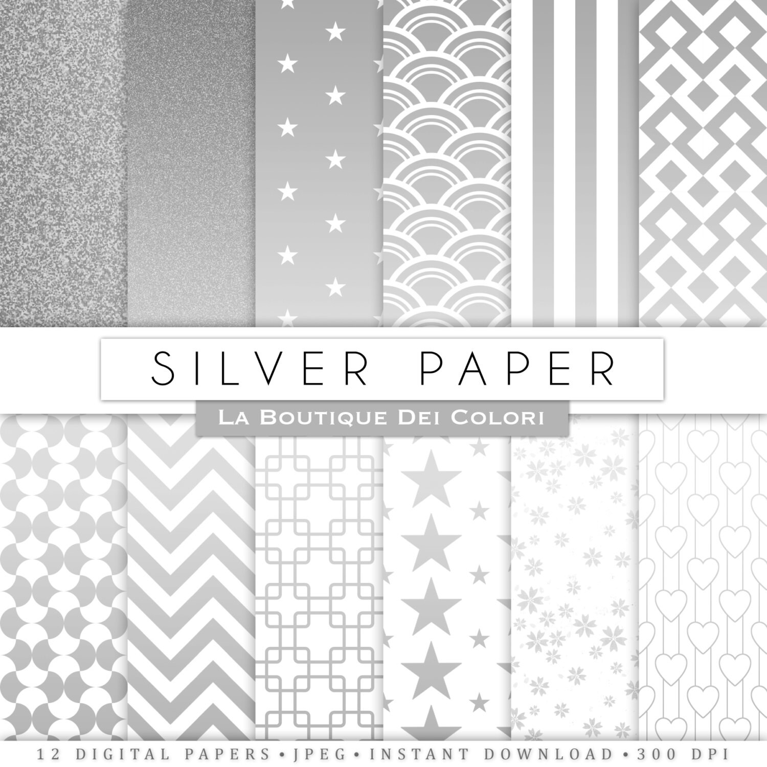 Silver Glitter Chevron Background