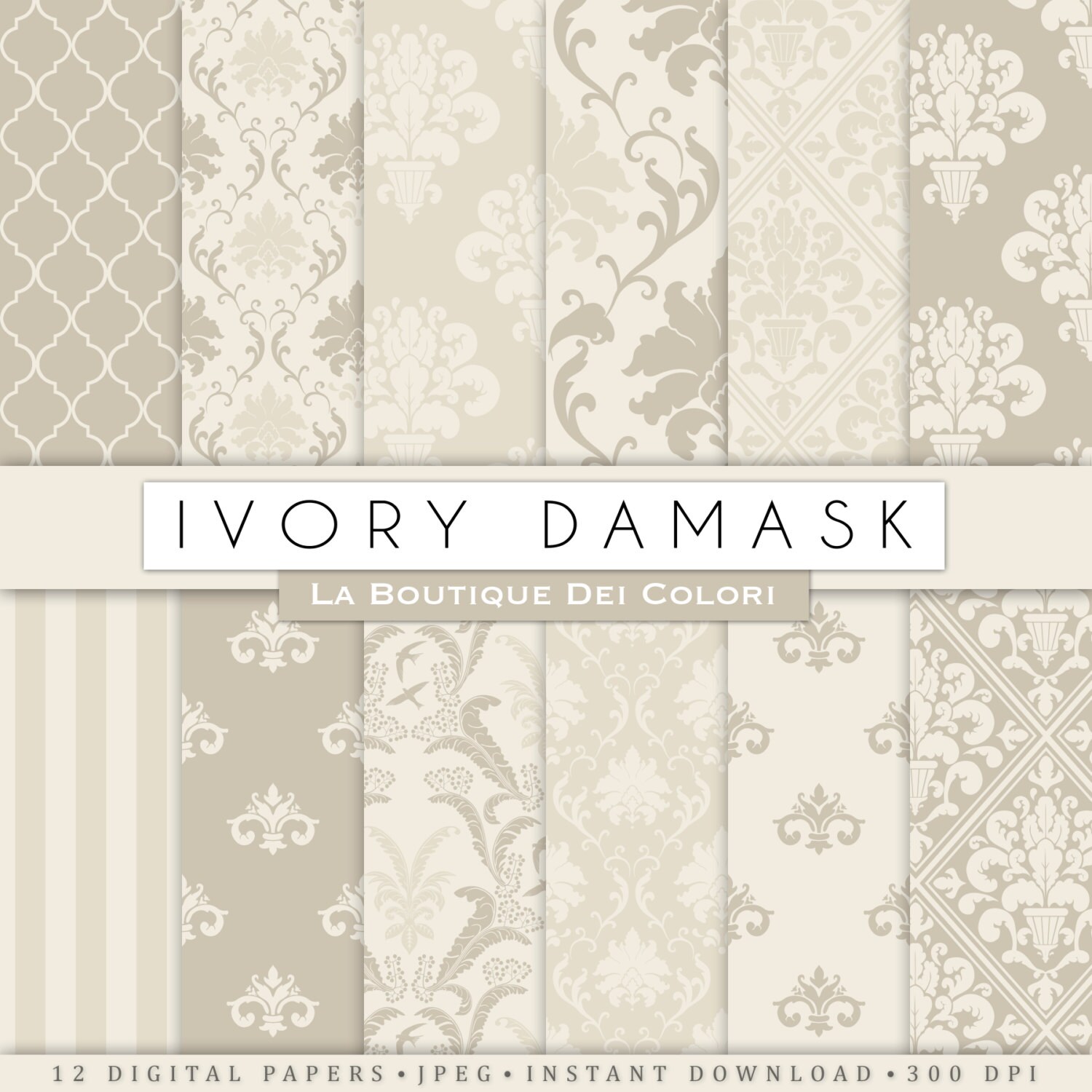 Ivory Damask Background