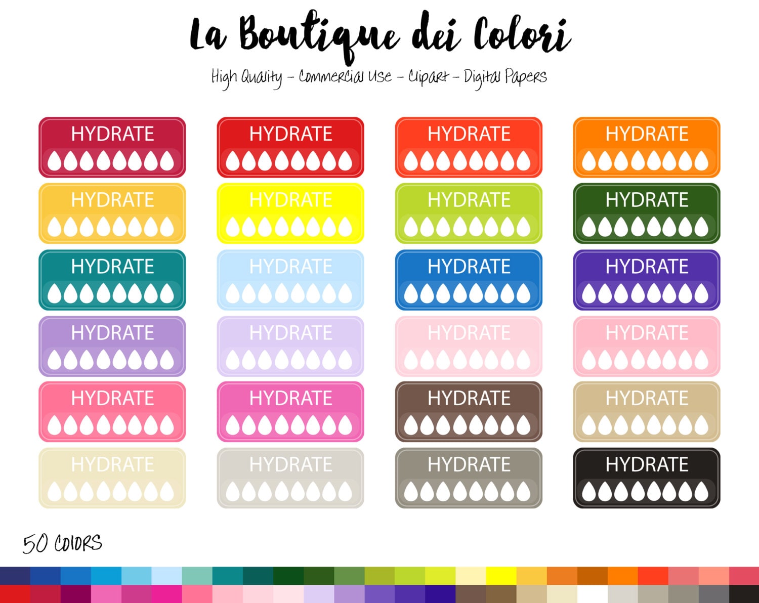 50 Hydrate Clipart Digital Illustrations PNG Drink Water - Etsy